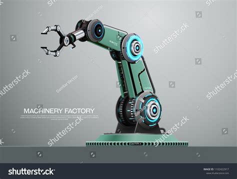 Industrial Machine Robotic Robot Arm Hand Stock Vector Royalty Free