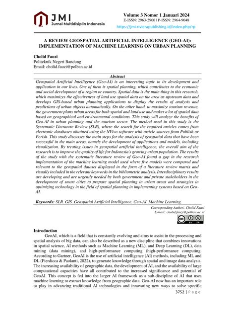 Pdf A Review Geospatial Artificial Intelligence Geo Ai Implementation Of Machine Learning