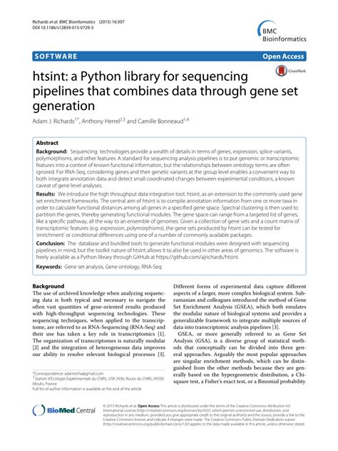 Pdf Htsint A Python Library For Sequencing Pipelines That Combines