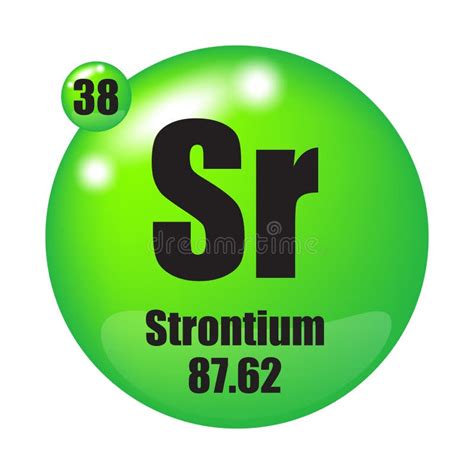 Strontium Icon Sr Chemical Element Atomic Number 38 Mass 8762