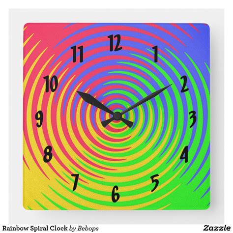 Rainbow Spiral Clock Zazzle