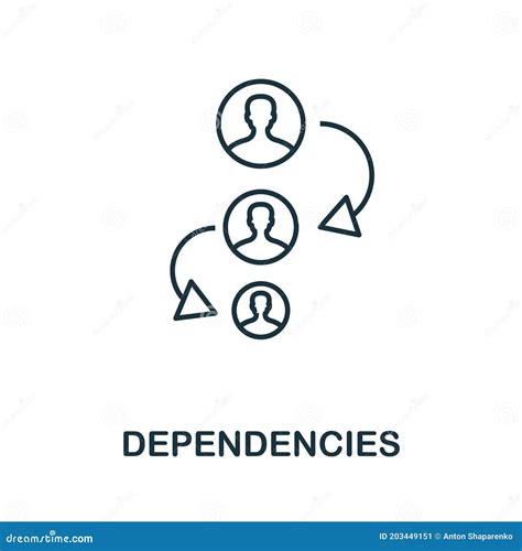 dependencies icon line style element from business intelligence collection thin dependencies