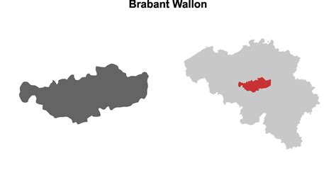 Brabant Wallon Province Blank Outline Map Set 52087883 Vector Art At