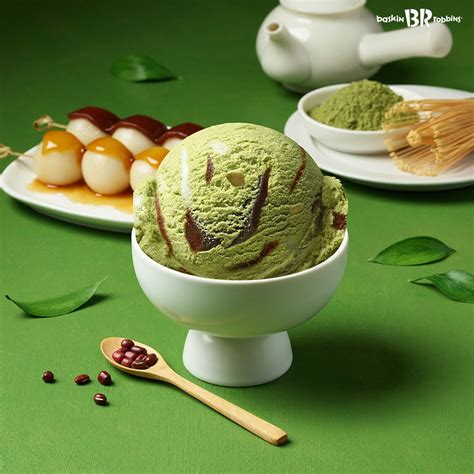 배스킨라빈스🍦 📢 말차와 팥 그리고 쫄깃한 떡의 맛남 진한 하동산 말차 아이스크림에 💚 쫀득한 말차 떡 고소한 팥
