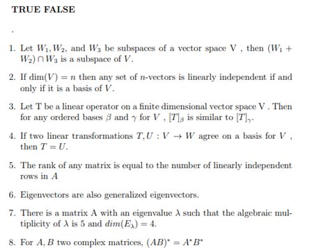 Solved 1 Let W1 W2 And W3 Be Subspaces Of A Vector Space