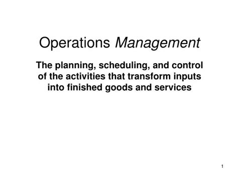 PPT Operations Management PowerPoint Presentation Free Download ID 2419079