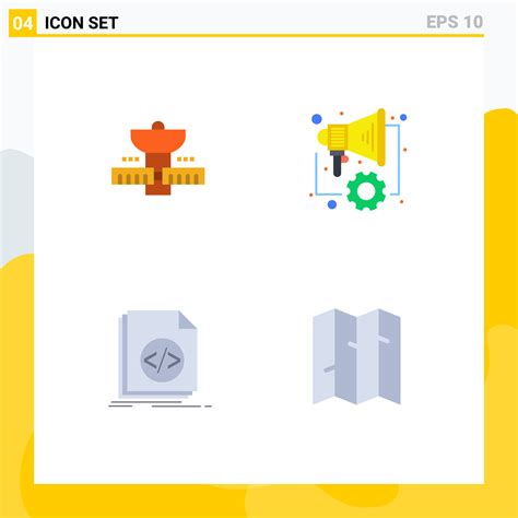 4 Universal Flat Icons Set For Web And Mobile Applications Gps Code Satellite Digital File