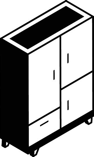 컴팩트 한 생활 가구 벡터 아이소 메트릭 아이콘 디자인 인테리어 디자인 기호 홈 오피스 장식 기호 주거 및 상업 장식 스톡 일러스트 나무 드레싱 찬장 개념 0명에 대한 스톡