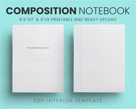 Composition Notebook Interior College Ruled For Kdp Interior 120 Pages