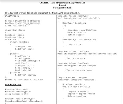 CSE225L Data Structures And Algorithms Lab Lab 08 Chegg