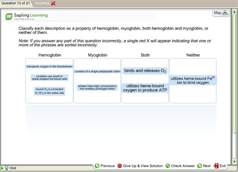Solved Question 13 Of 21 Map Sapling Learning Classify Ea Chegg Com