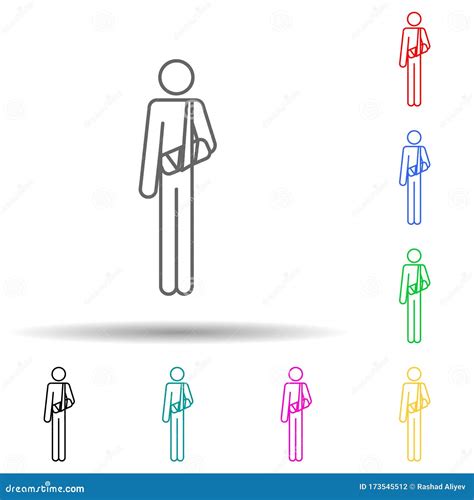 Man With Plaster Multi Color Style Icon Simple Thin Line Outline Vector Of Medicine Icons For