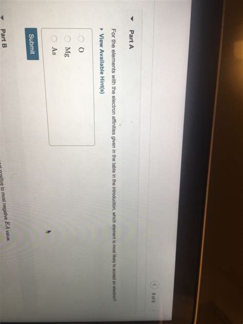 Solved 6 Of 6 Part A For The Elements With The Electron Chegg Com