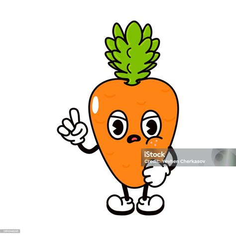 귀여운 화가 난 슬픈 당근 캐릭터 벡터 손으로 그린 전통 만화 빈티지 복고풍 카와이 캐릭터 일러스트 레이 션 아이콘 흰색 배경에 고립되어 있습니다 화난 당근 캐릭터 개념 0