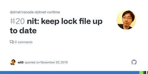 nit keep lock file up to date · issue 20 · dotnet vscode dotnet