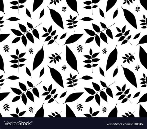 Seamless Pattern Leaves Trees Royalty Free Vector Image