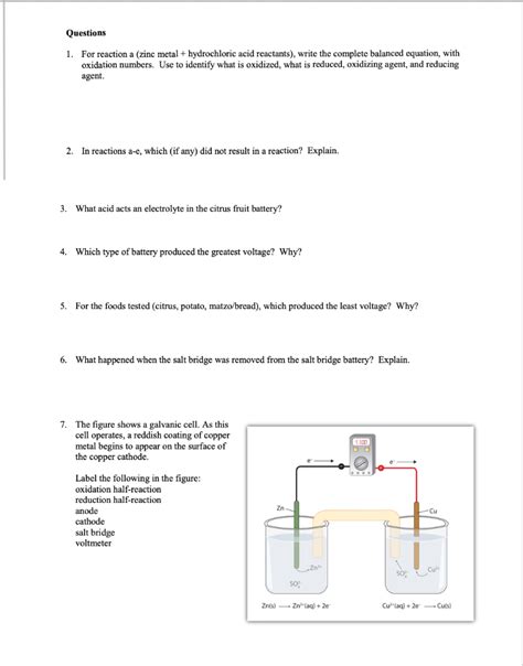 Solved Questions For Reaction A Zinc Metal Chegg Com