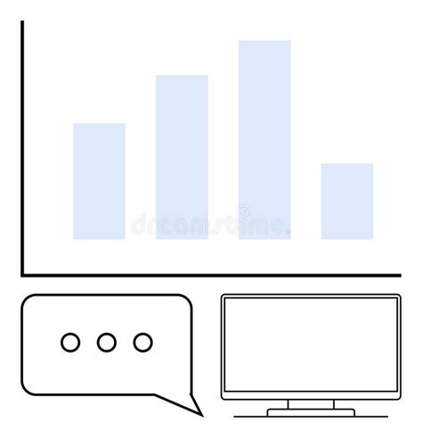 Data Analysis With Bar Graph Communication Bubble And Monitor Suggesting Digital Workspace