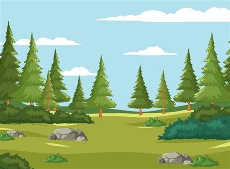 고요한 숲 개간 벡터 일러스트 레이 션 무료 벡터