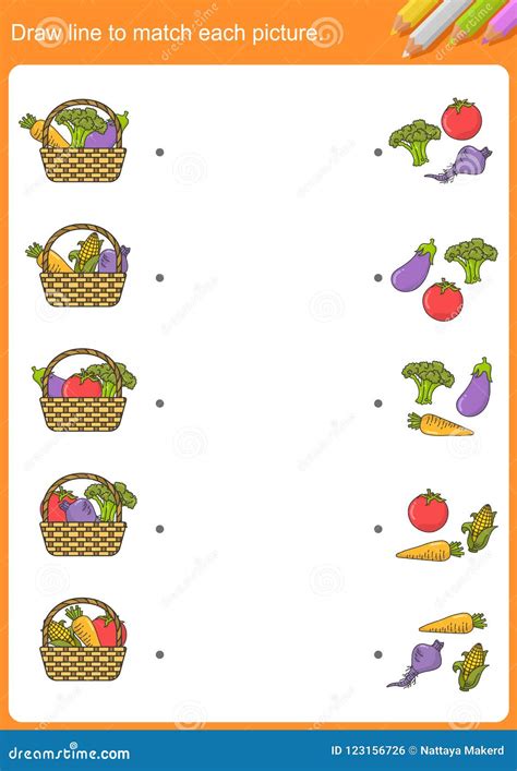 Draw Line To Match Each Picture Stock Vector Illustration Of Match Matching 123156726