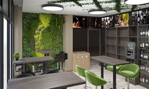 Интериорен дизайн на зала за консумация в магазин Интериорен Дизайн