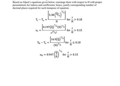 Solved Base On Alperts Equations Can You Rearrange Them