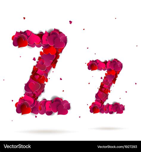 Letter Z Made From Hearts Love Alphabet Royalty Free Vector
