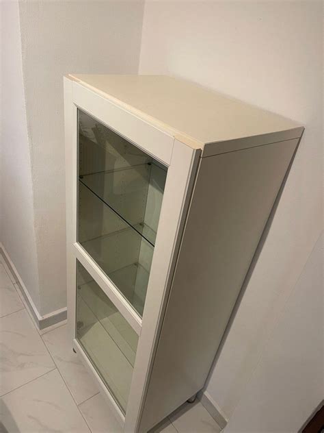 Ikea White Glass Display Cabinet Moving Out Furniture And Home Living Furniture Shelves