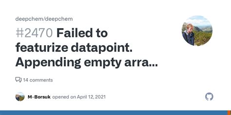 failed to featurize datapoint appending empty array tutorial 14