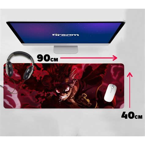 Mouse Pad Gamer Black Clover Asta Anime Grande Extra Grande 90x40