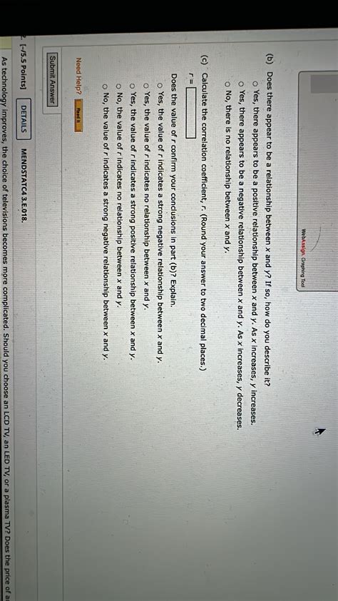 Solved Consider This Set Of Bivariate Data X 1 2 3 4 5 6 Y