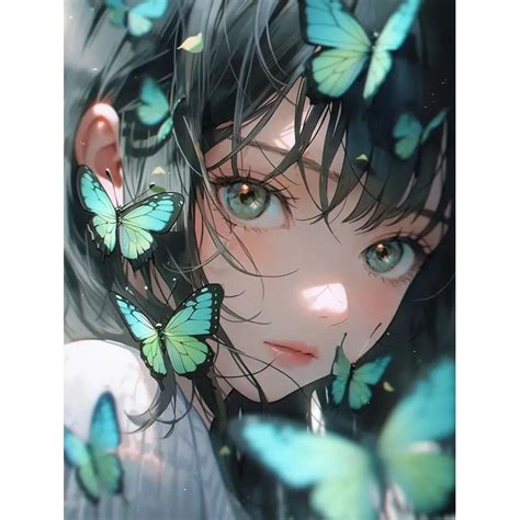 Diy 유화 그리기 명화 그림 피포페인팅gatyztory 애니메이션 소녀 캔버스에 색칠 오일 페인트 숫자 티몬