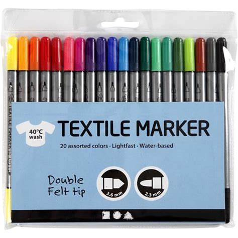 Creativ Fabric Textile Markers Double Tip Assorted 20 Pens Deany Fabrics