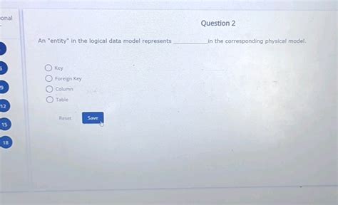 Onal Question 2 An Entity In The Logical Data StudyX