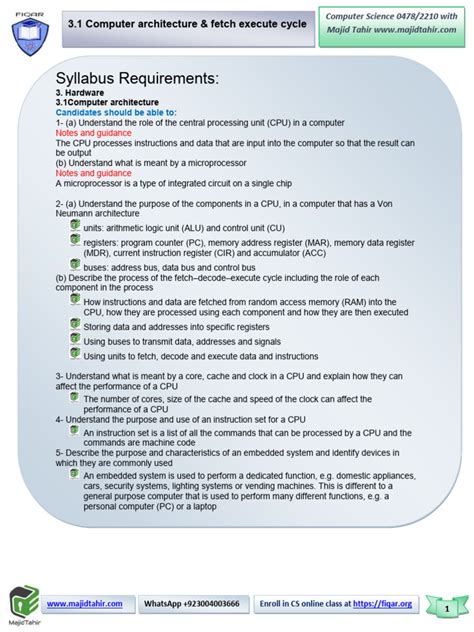 31 Computer Architecture And Fetch Execute Cycl Pdf Central