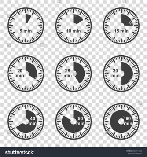 Set Icons Set Timers On Transparent Stock Vector Royalty Free Shutterstock