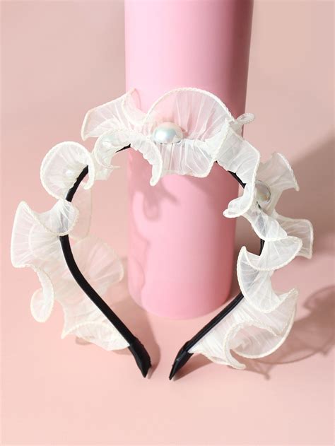 طوق شعر مزين باللؤلؤ الصناعي للفتيات الصغيرات