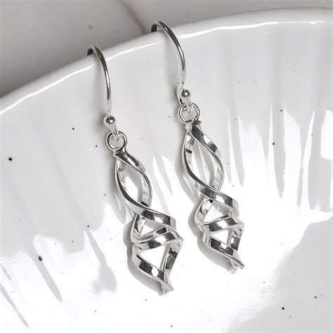 Sterling Silver Abstract Twist Earrings Affordable Jewellery Martha