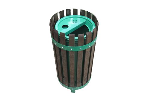 Градински метален кош за отпадъци с пепелник дърво зелен цвят 4700321 За всеки сезон