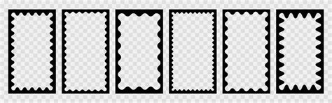 Scallop Stories Frames Set Zigzag Wavy Edges Retro Squiggle Frames Psychedelic Rectangles