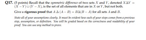 Solved Points Recall That The Symmetric Difference Chegg