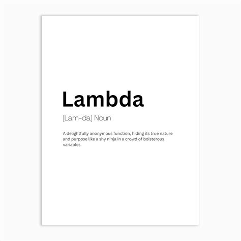 Lambda Definition Meaning Art Print By Kaigozen Fy