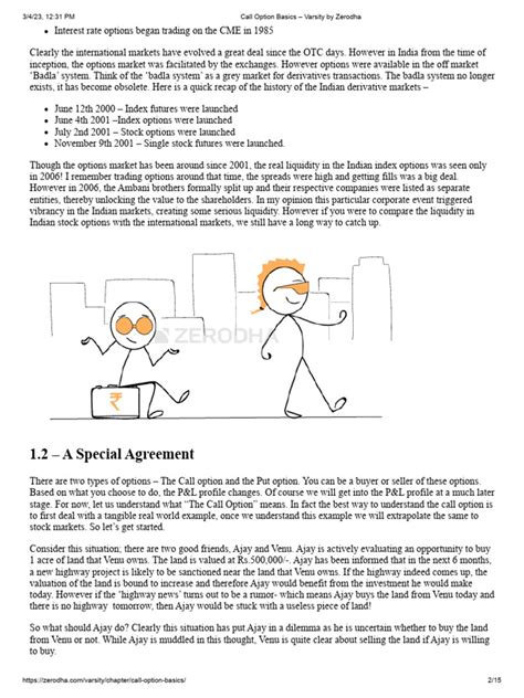 call option basics varsity by zerodha pdf option finance stocks