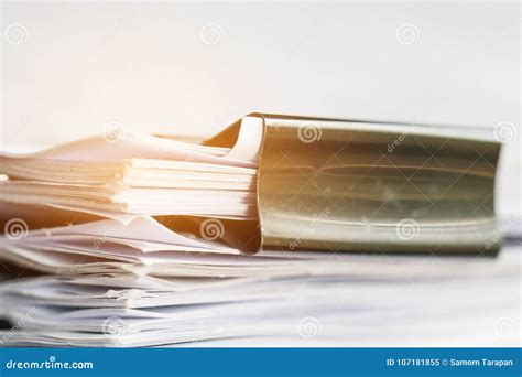 Stack Of Paper Documents With Clip Pile Of Unfinished Documents