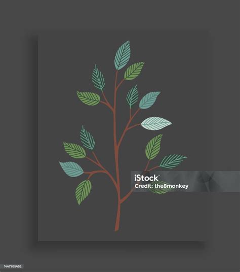 나무와 나뭇잎 수채화의 식물학 요소 인사말 카드 또는 초대장을 디자인하기 위한 벡터 구성입니다 결혼식 포스터 템플릿의 개념 구도에 대한 스톡 벡터 아트 및 기타 이미지