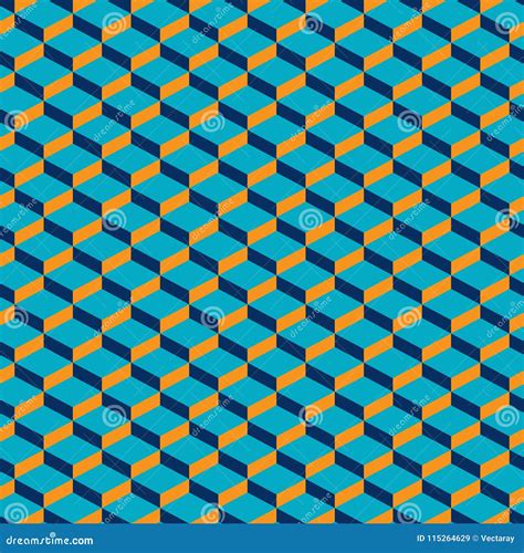 Seamless 3d Isometric Cube Pattern Background Texture Stock Illustration Illustration Of