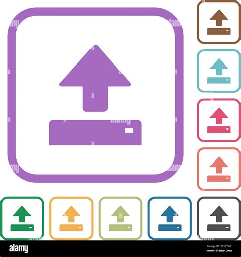 Open Simple Icons In Color Rounded Square Frames On White Background Stock Vector Image And Art