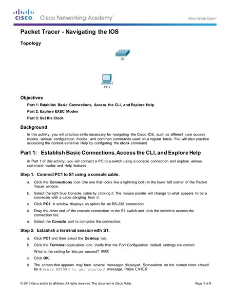 Packet Tracer Navigating Cisco Ios