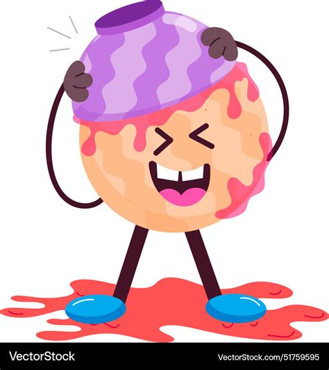 Check Out This Flat Sticker Of Holi Fun Royalty Free Vector