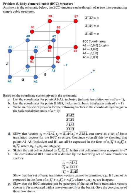 Solved Problem Body Centered Cubic BCC StructureAs Chegg